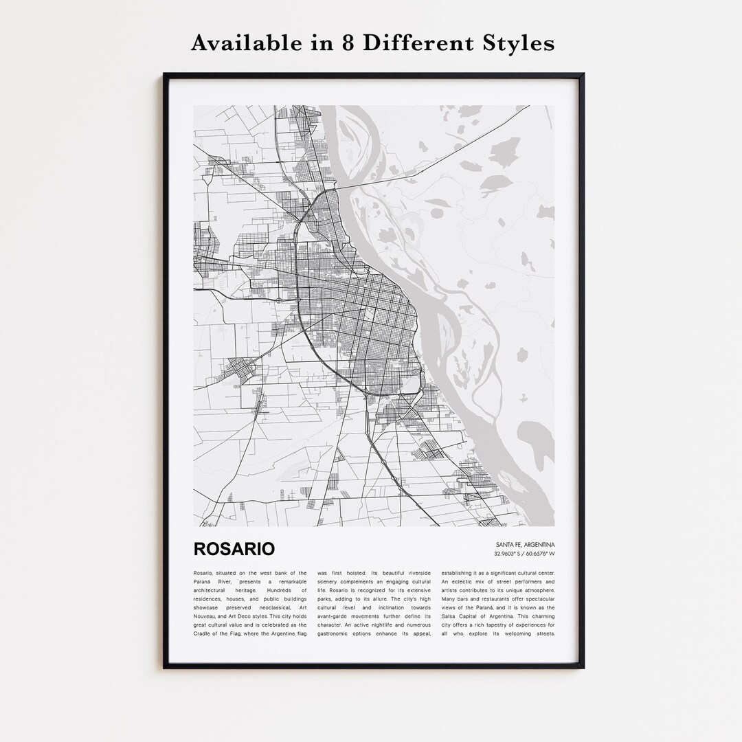 Rosario Map Print, Rosario Travel Map, Rosario Wall Decor Art, Rosario ...