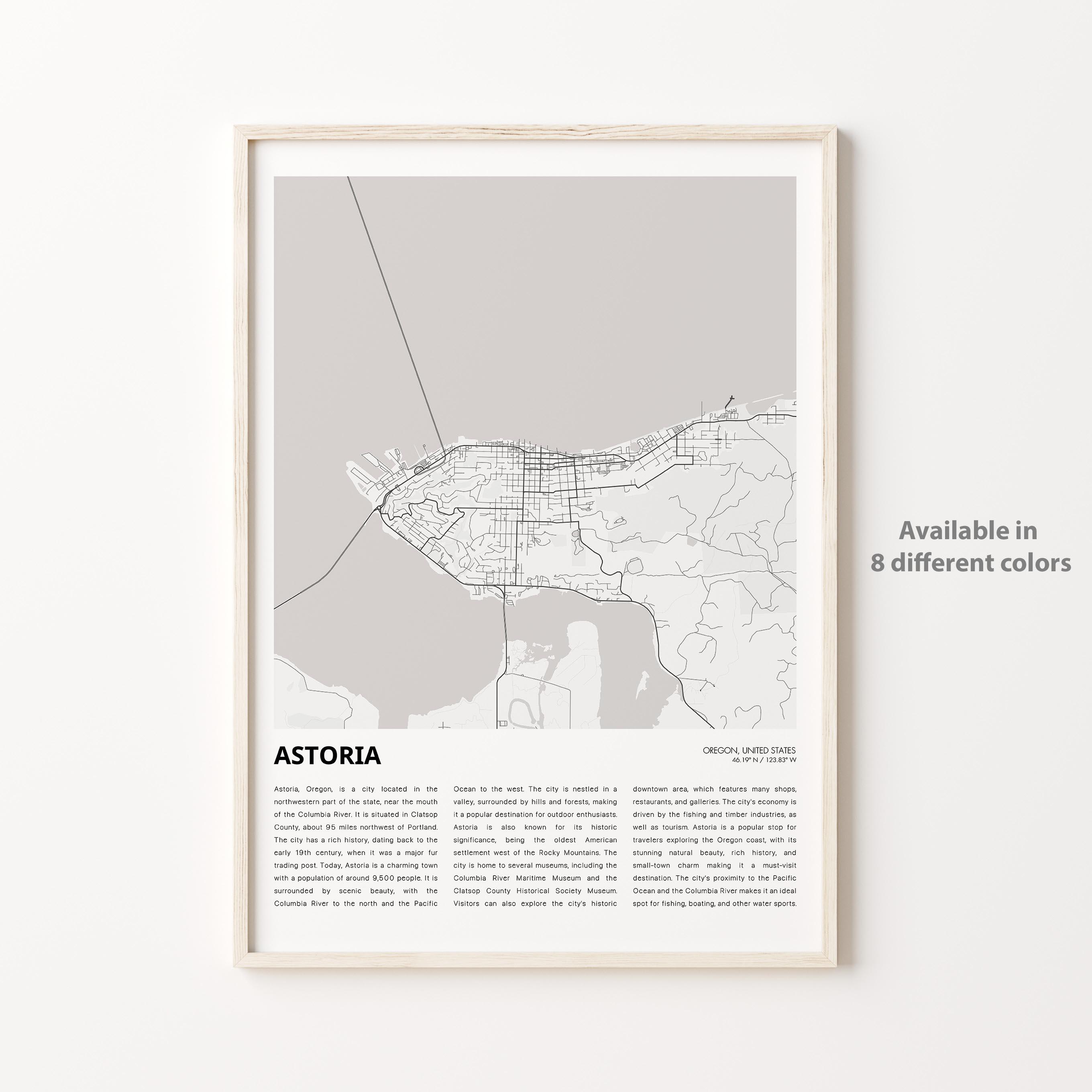 Astoria Map Print, Astoria Travel Map, Astoria Wall Decor Art, Astoria ...