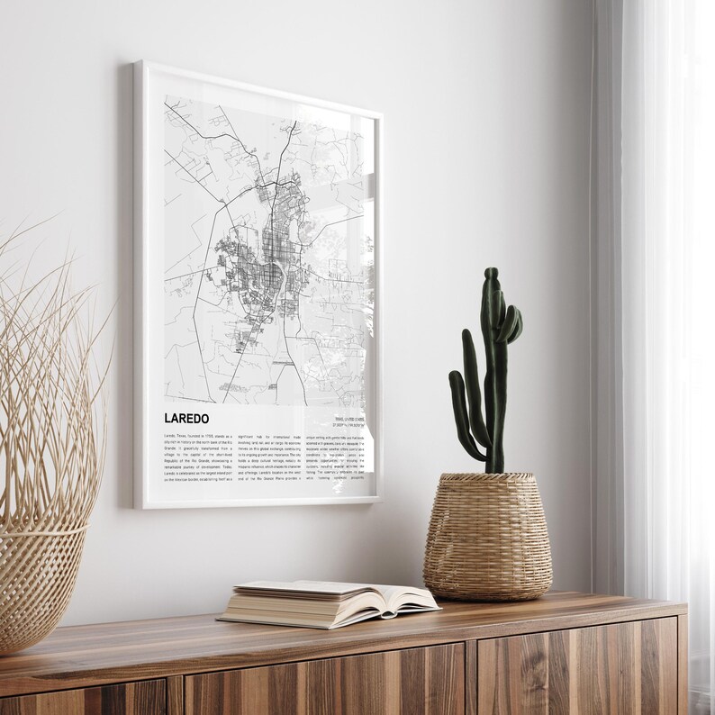 Laredo Map Print, Laredo Travel Map, Laredo Wall Decor Art, Laredo ...