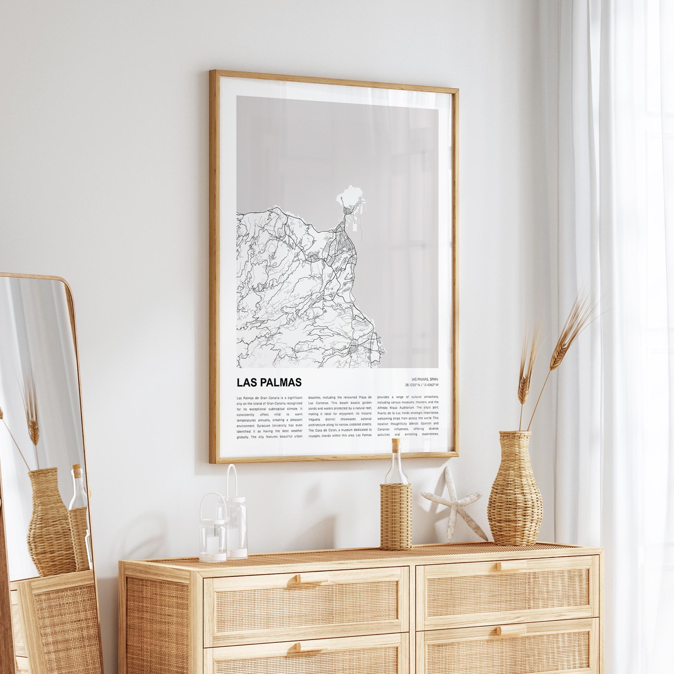 Las Palmas Map Print, Las Palmas Travel Map, Las Palmas Wall Decor Art ...