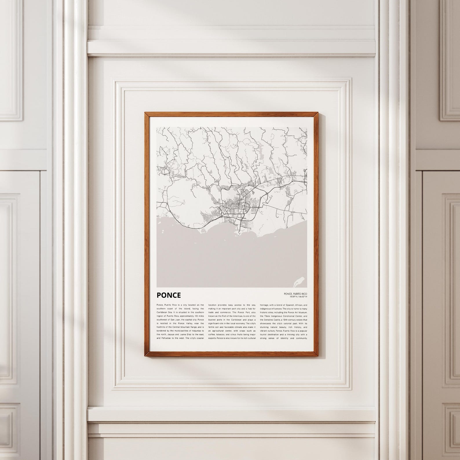 Ponce Map Print, Ponce Travel Map, Ponce Wall Decor Art, Ponce Ponce ...