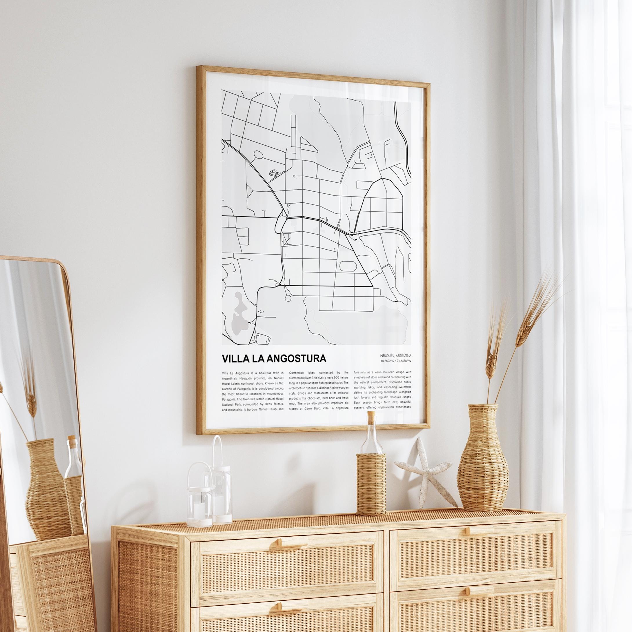 Villa La Angostura Map Print, Villa La Angostura Travel Map, Villa La ...
