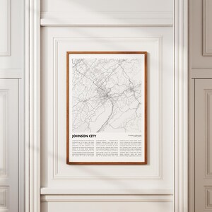 Johnson City Map Print, Johnson City Travel Map, Johnson City Wall ...