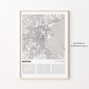 Boston Map Print, Boston Travel Map, Boston Wall Decor Art, Boston ...