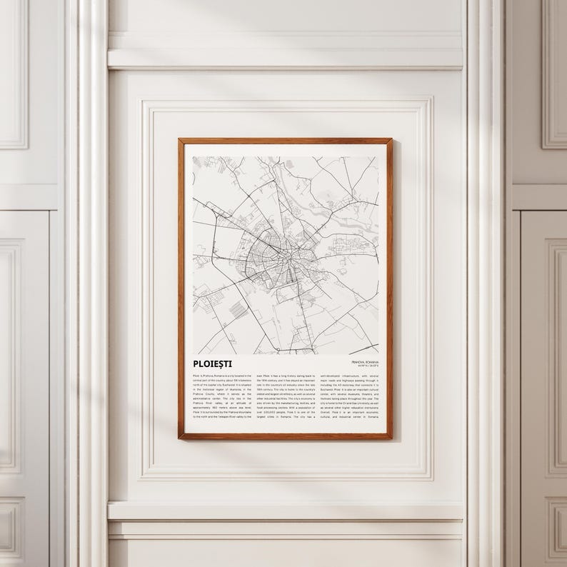 Ploiești Map Print, Ploiești Travel Map, Ploiești Wall Decor Art ...
