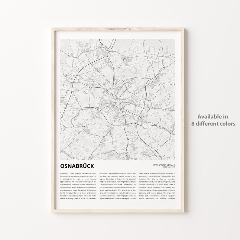Osnabrück Map Print, Osnabrück Travel Map, Osnabrück Wall Decor Art ...