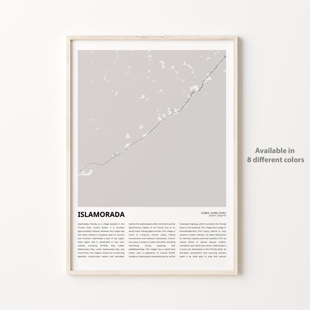 Islamorada Map Print, Islamorada Travel Map, Islamorada Wall Decor Art ...