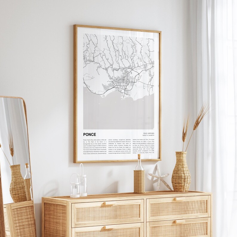 Ponce Map Print, Ponce Travel Map, Ponce Wall Decor Art, Ponce Ponce ...