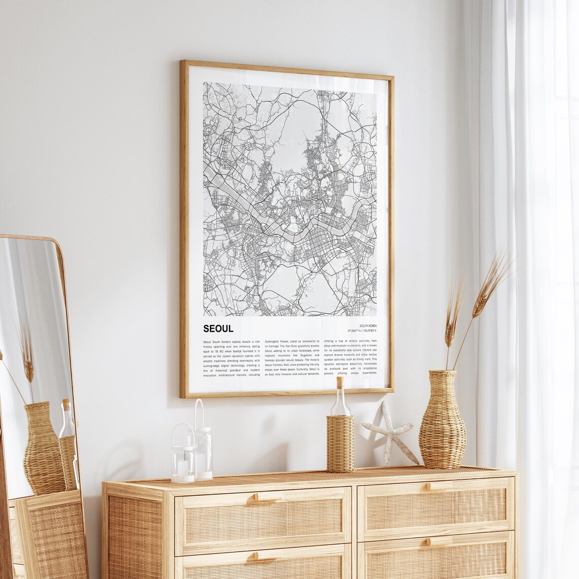 Seoul Map Print, Seoul Travel Map, Seoul Wall Decor Art, Seoul ...