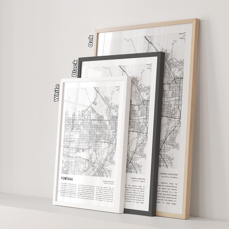 Fontana Map Print, Fontana Travel Map, Fontana Wall Decor Art, Fontana ...