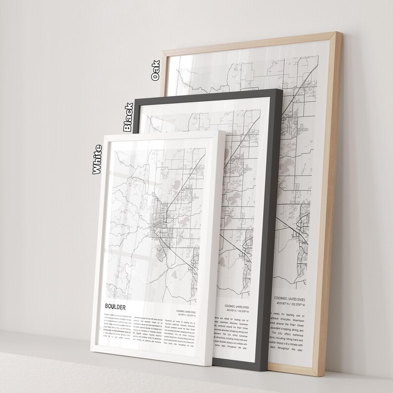 Boulder Map Print, Boulder Travel Map, Boulder Wall Decor Art, Boulder ...