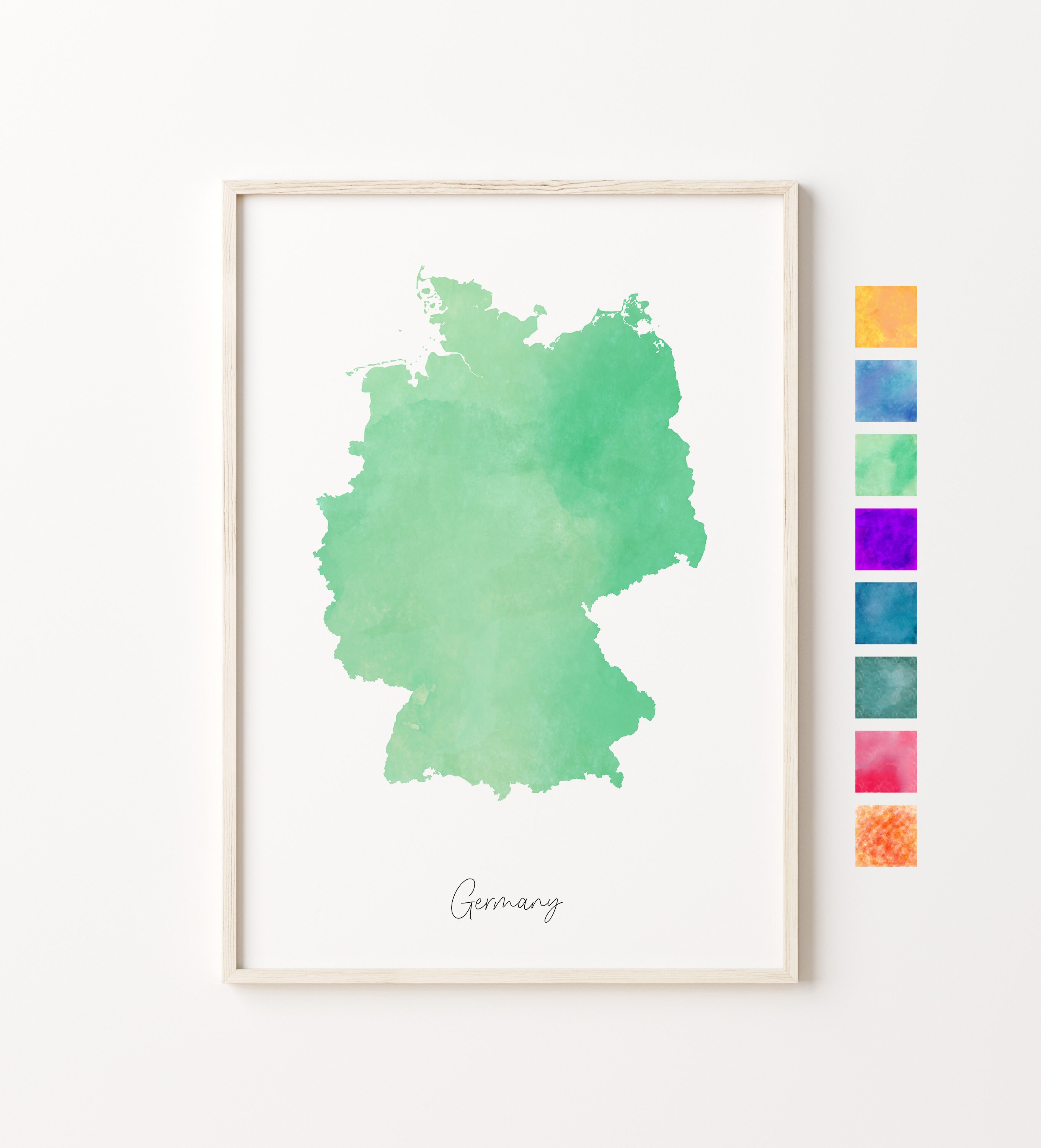 Germany Watercolor Map, Germany Pastel Print, Germany Minimal Art ...