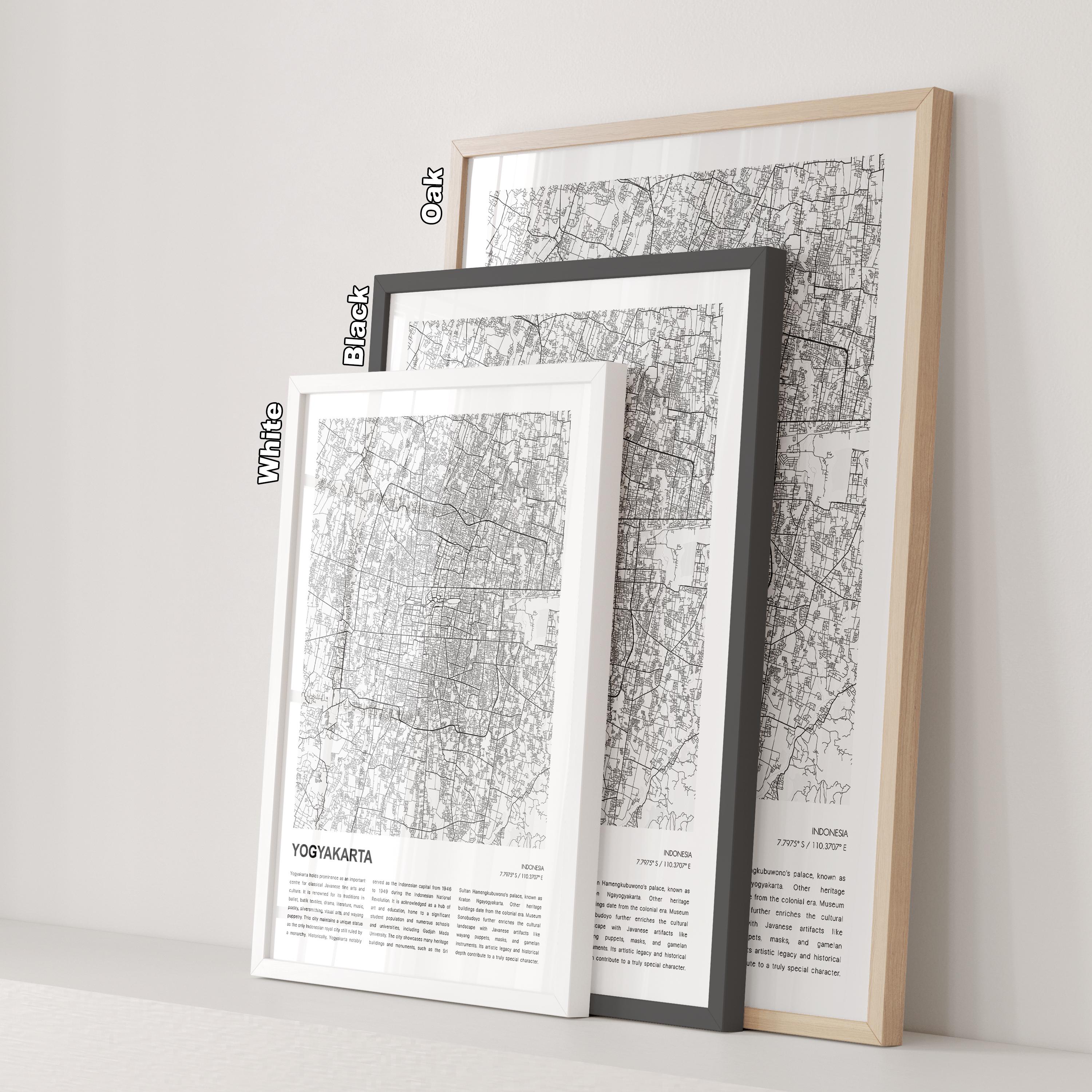 Yogyakarta City Map Print, Yogyakarta City Travel Map, Yogyakarta City ...