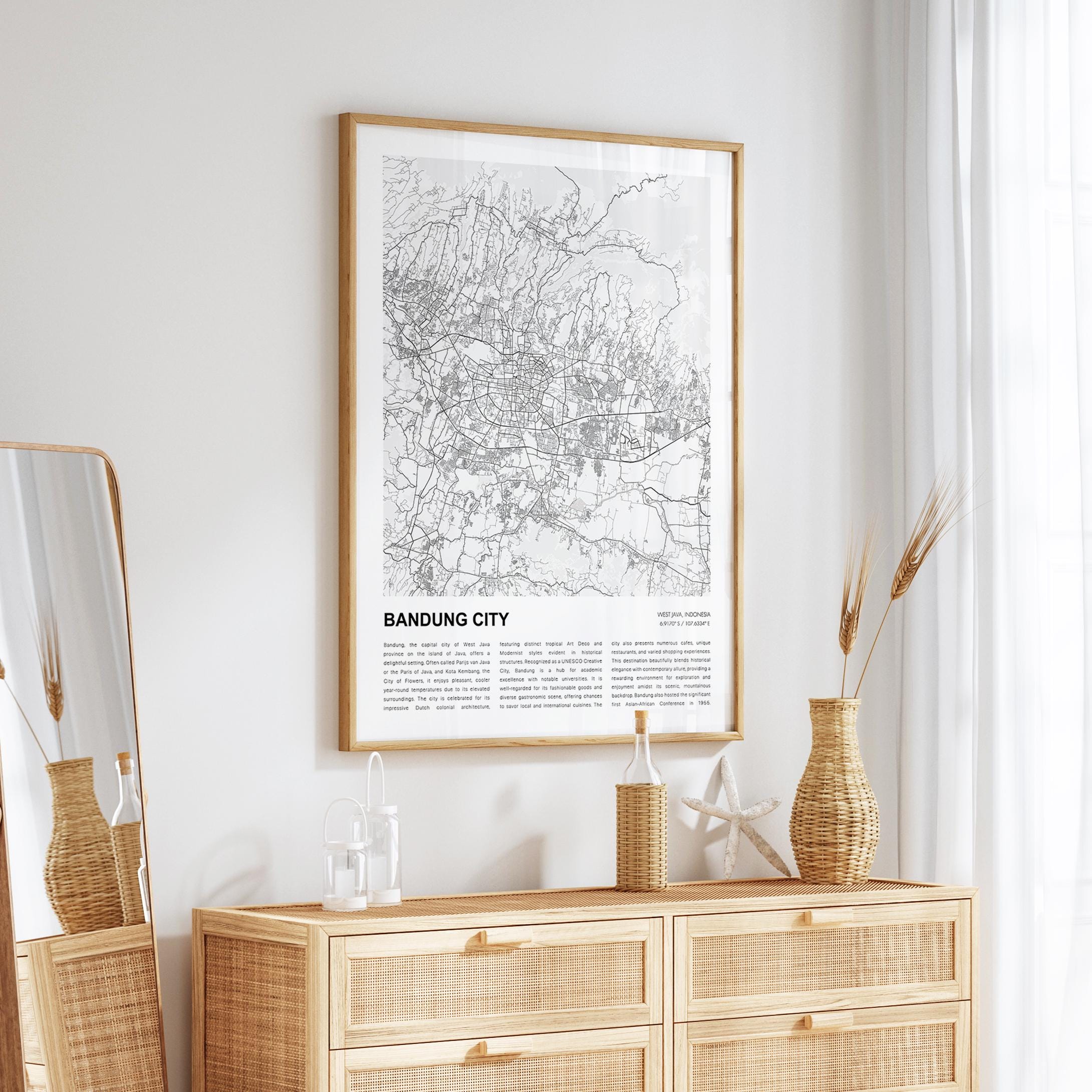 Bandung City Map Print, Bandung City Travel Map, Bandung City Wall ...