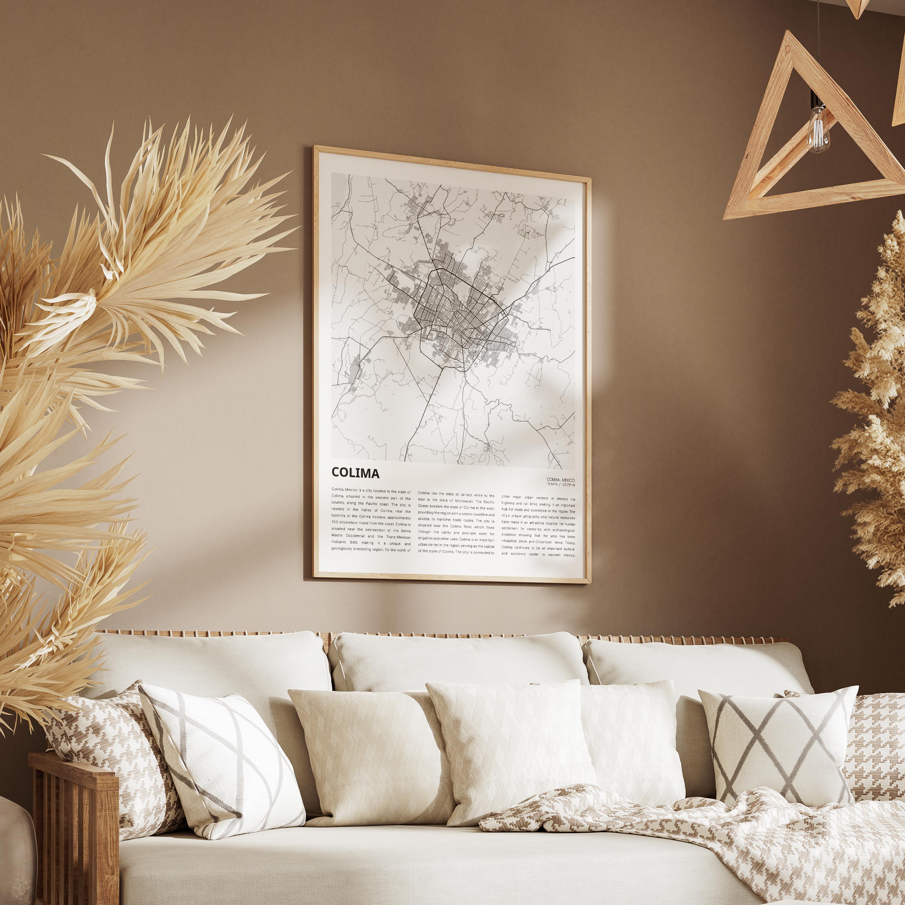 Colima Map Print, Colima Travel Map, Colima Wall Decor Art, Colima ...