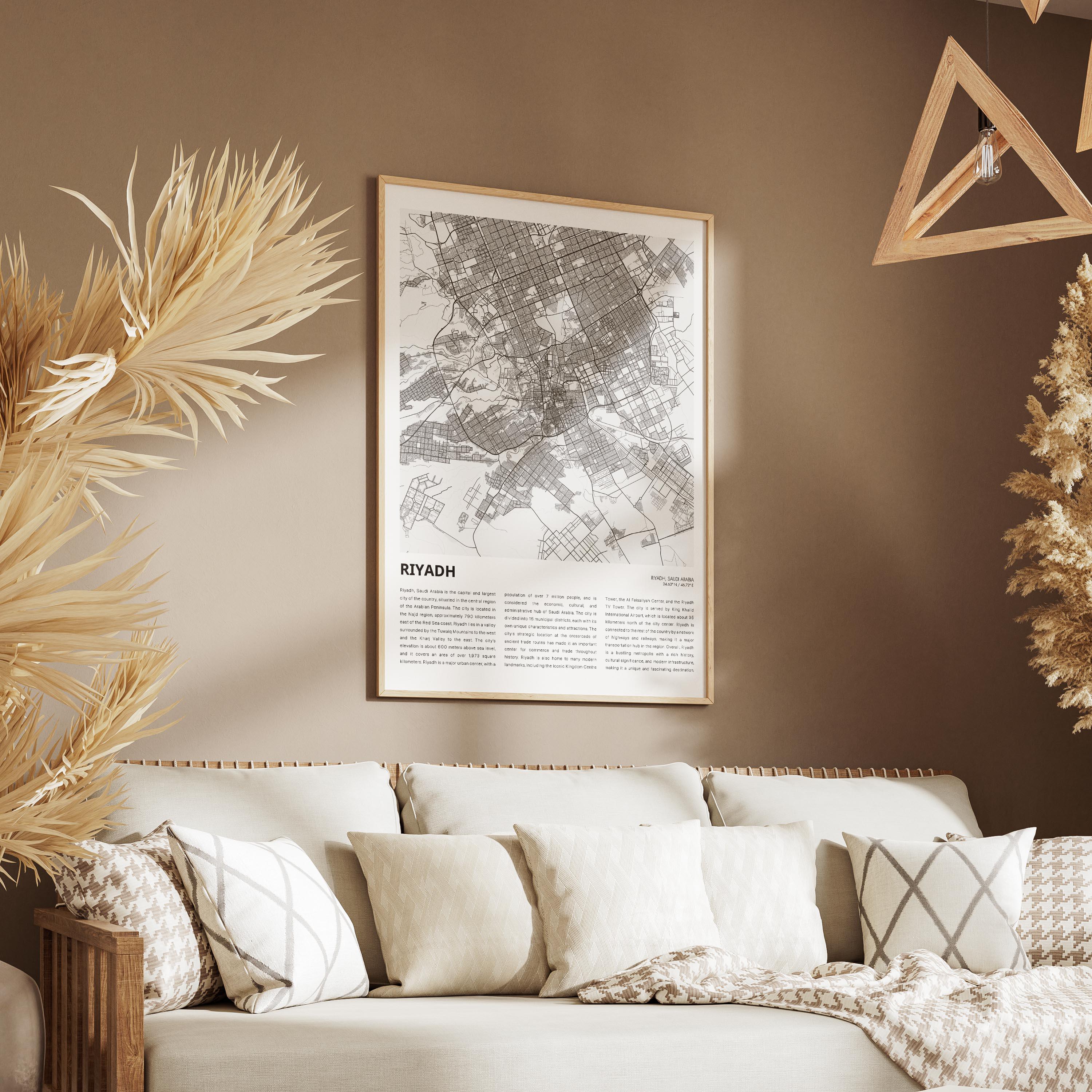Riyadh Map Print, Riyadh Travel Map, Riyadh Wall Decor Art, Riyadh ...