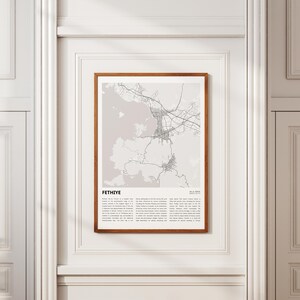 Fethiye Map Print, Fethiye Travel Map, Fethiye Wall Decor Art, Fethiye ...