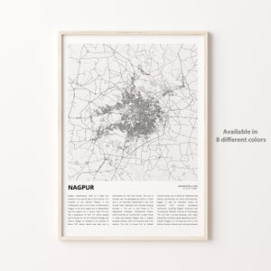 Nagpur Map Print, Nagpur Travel Map, Nagpur Wall Decor Art, Nagpur ...