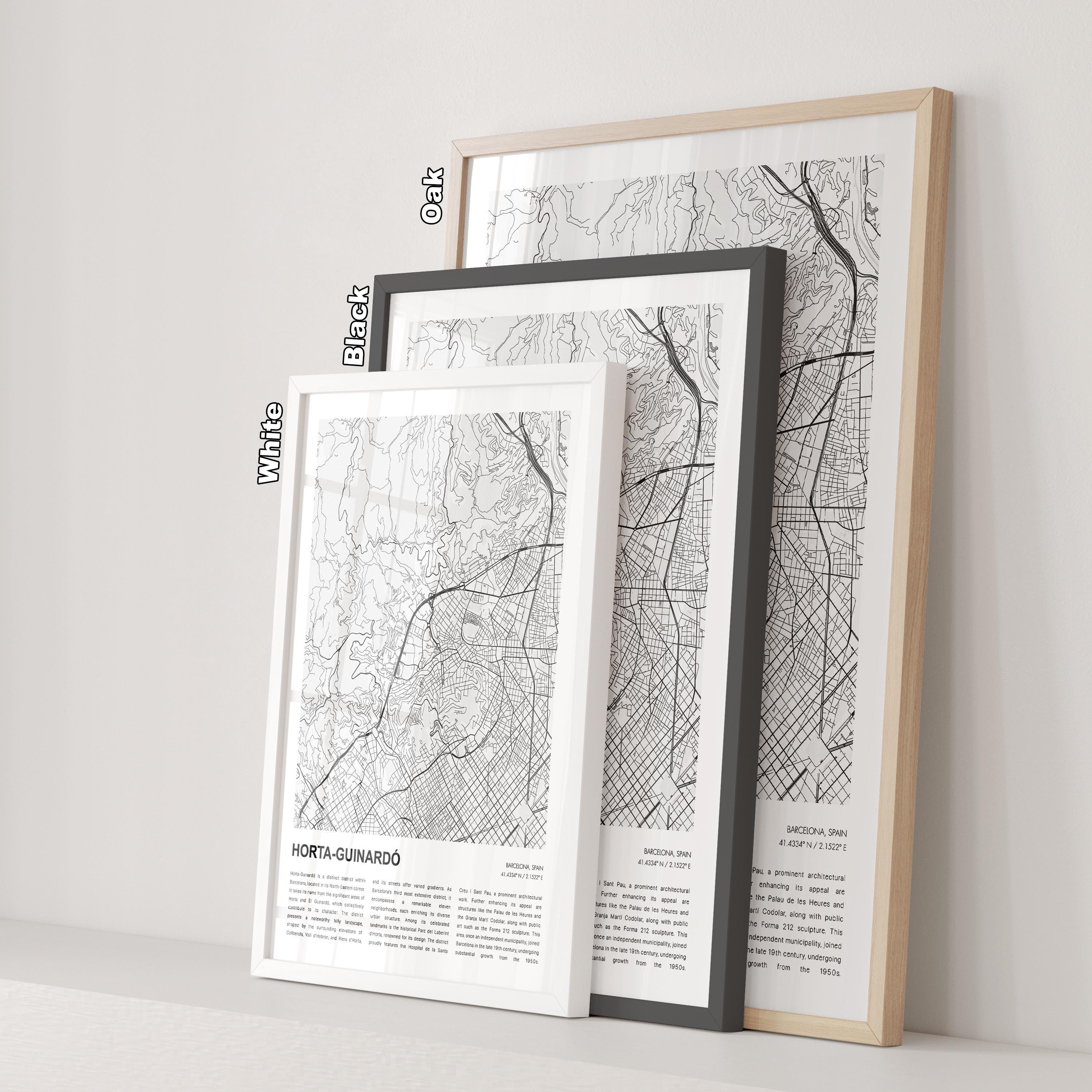 Horta-guinardó Map Print, Horta-guinardó Travel Map, Horta-guinardó ...