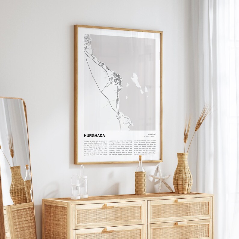 Hurghada Map Print, Hurghada Travel Map, Hurghada Wall Decor Art ...