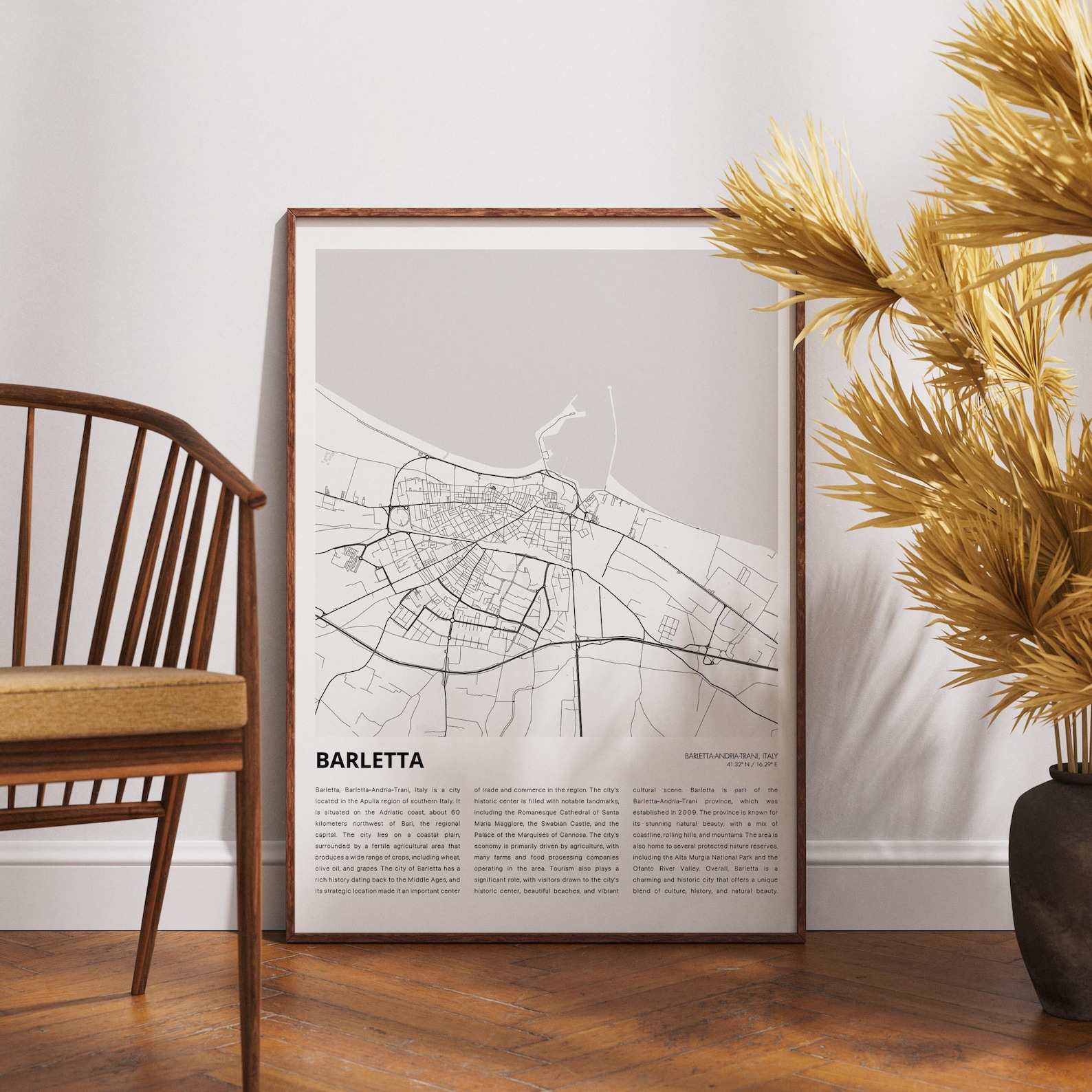 Barletta Map Print, Barletta Travel Map, Barletta Wall Decor Art ...