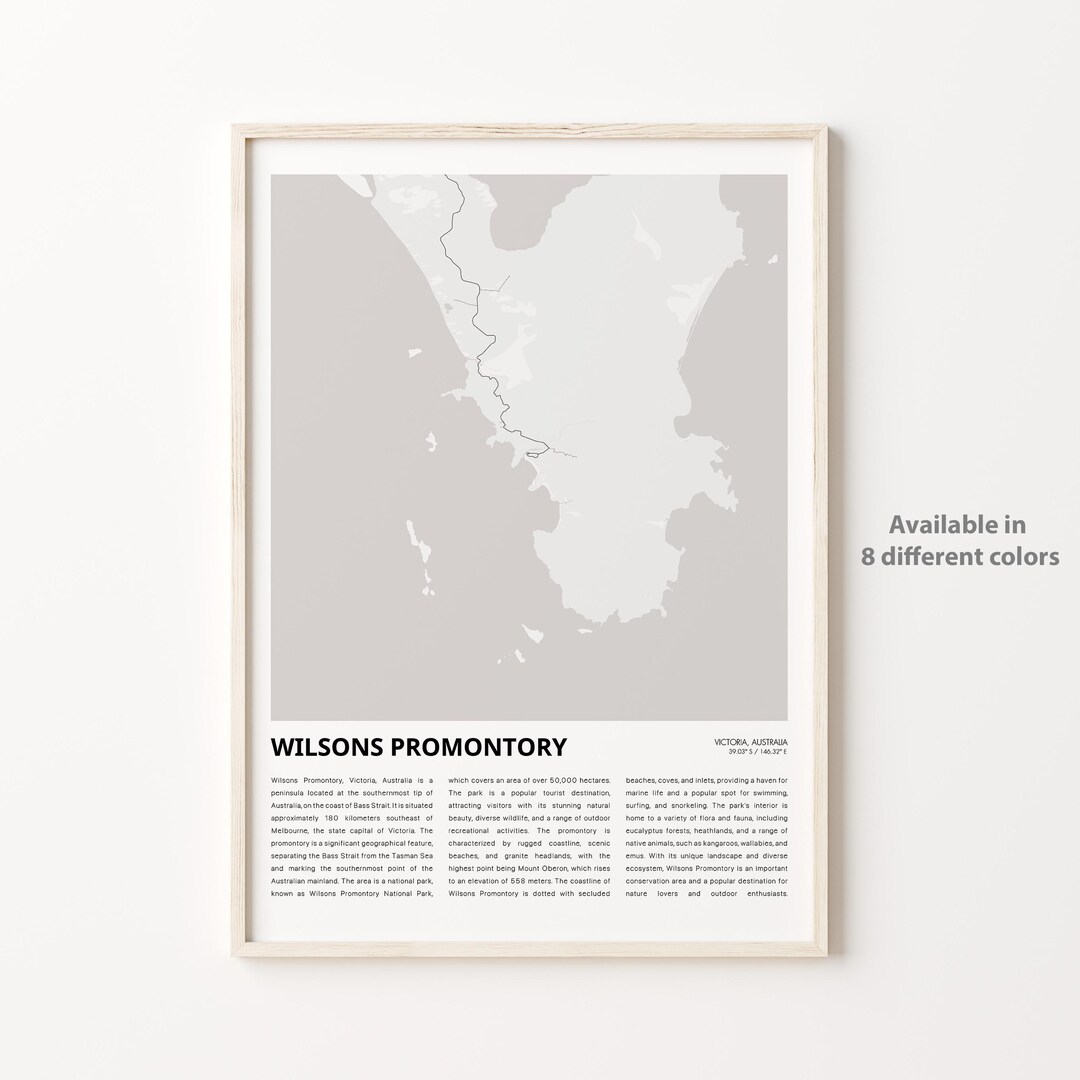 Wilsons Promontory Map Print, Wilsons Promontory Travel Map, Wilsons ...