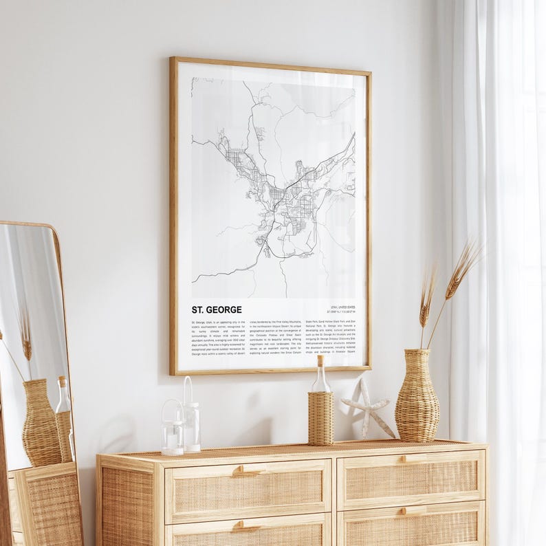 St. George Map Print, St. George Travel Map, St. George Wall Decor Art ...