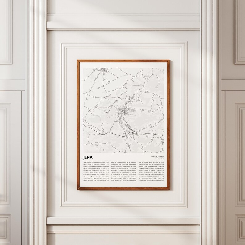 Jena Map Print, Jena Travel Map, Jena Wall Decor Art, Jena Thuringia ...