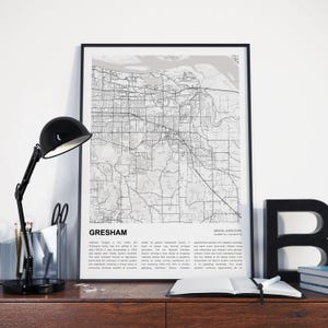 Gresham Map Print, Gresham Travel Map, Gresham Wall Decor Art, Gresham ...