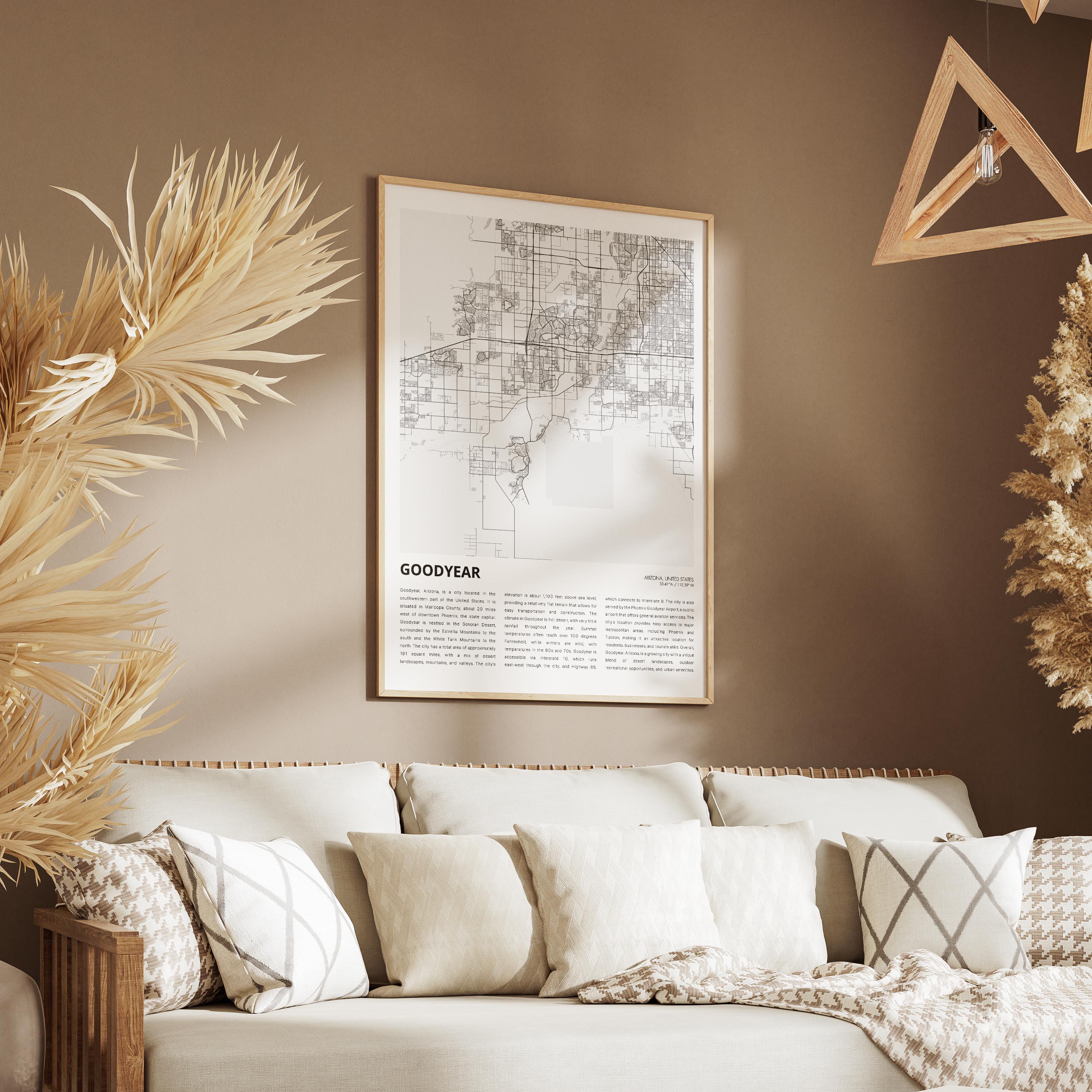 Goodyear Map Print, Goodyear Travel Map, Goodyear Wall Decor Art ...