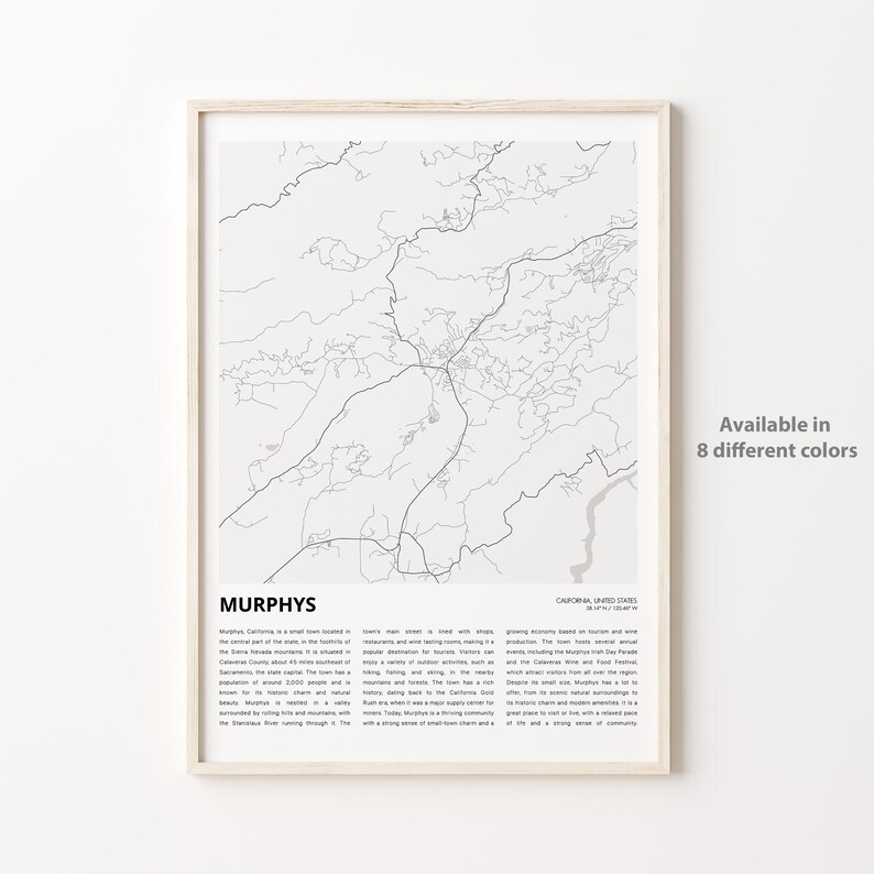 Murphys Map Print, Murphys Travel Map, Murphys Wall Decor Art, Murphys ...