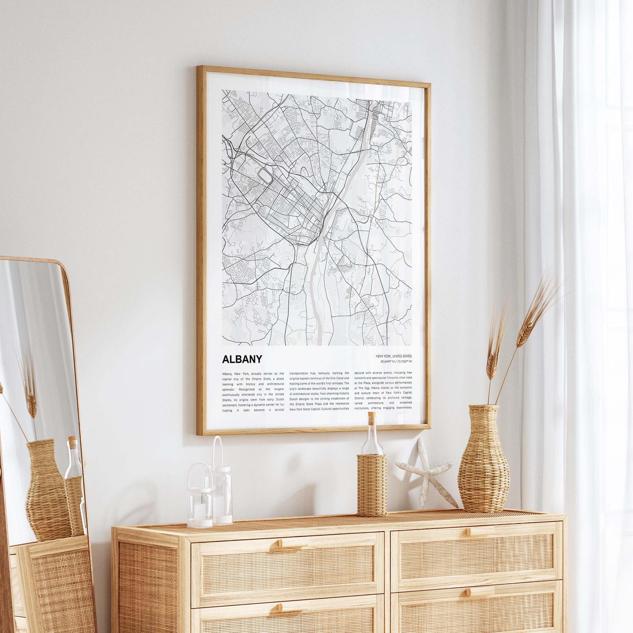 Albany Map Print, Albany Travel Map, Albany Wall Decor Art, Albany New ...