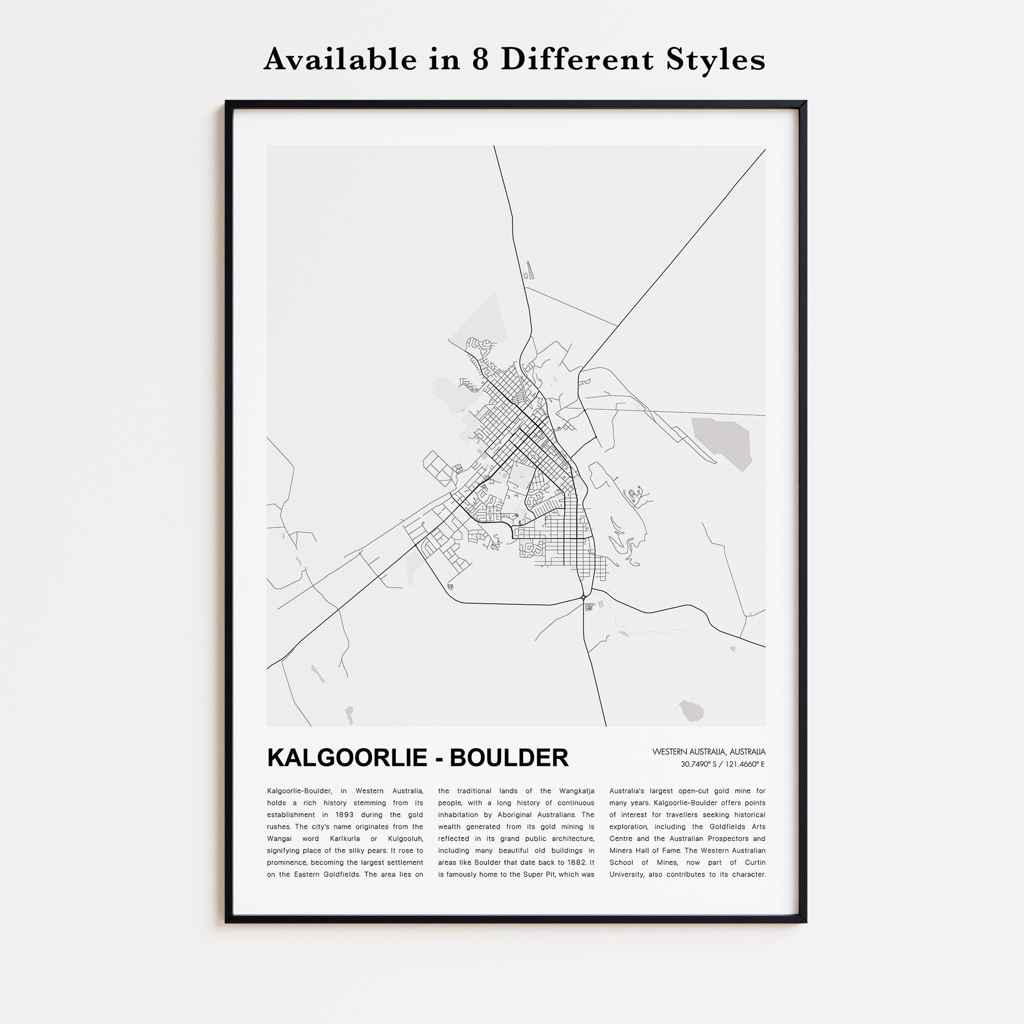Kalgoorlie - Boulder Map Print, Kalgoorlie - Boulder Travel Map ...