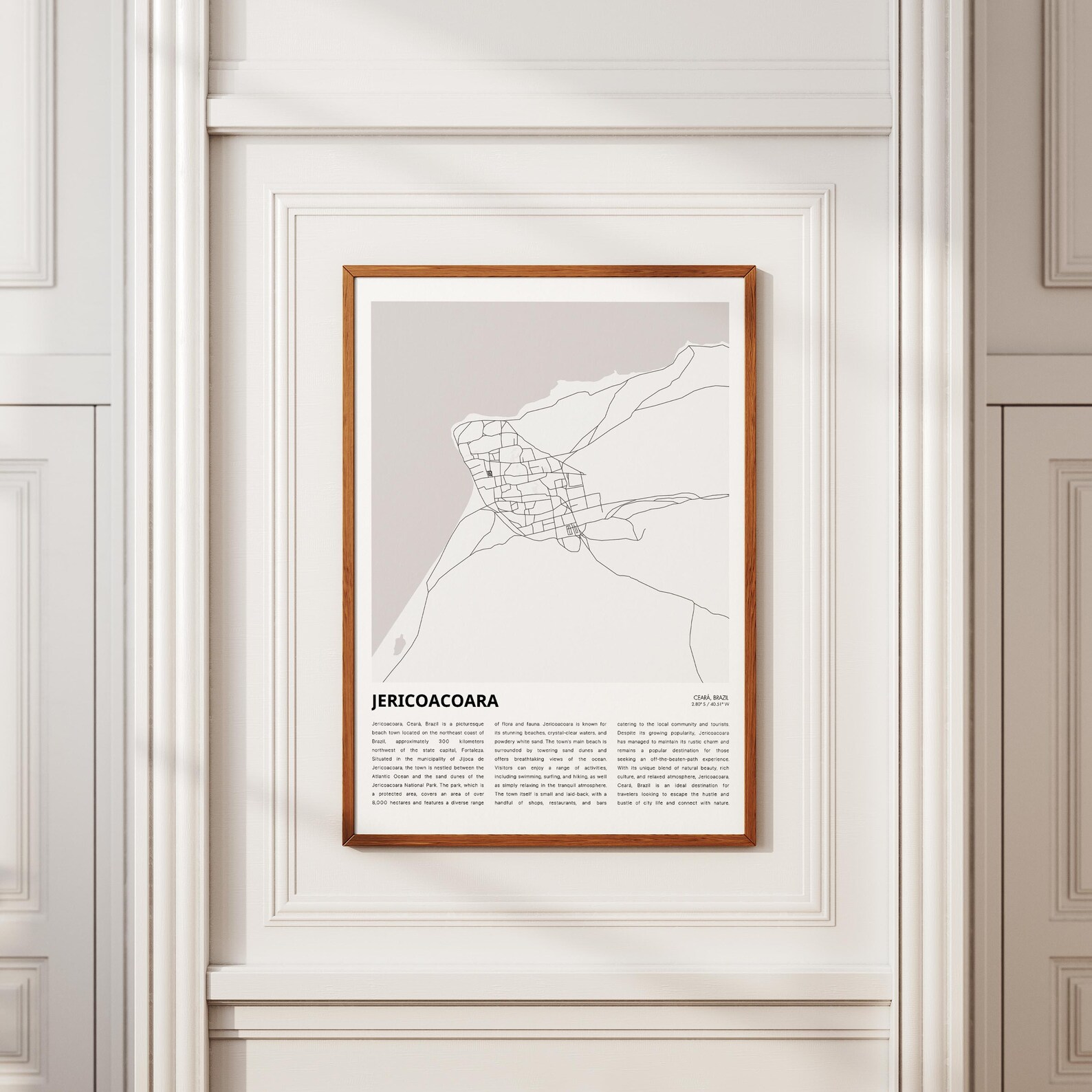 Jericoacoara Map Print, Jericoacoara Travel Map, Jericoacoara Wall ...