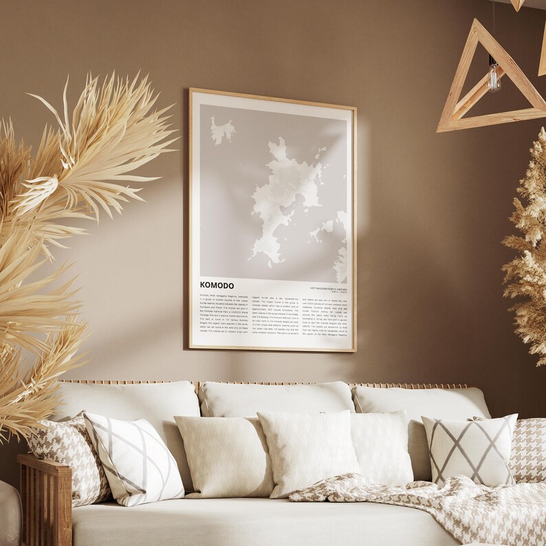 Komodo Map Print, Komodo Travel Map, Komodo Wall Decor Art, Komodo West ...