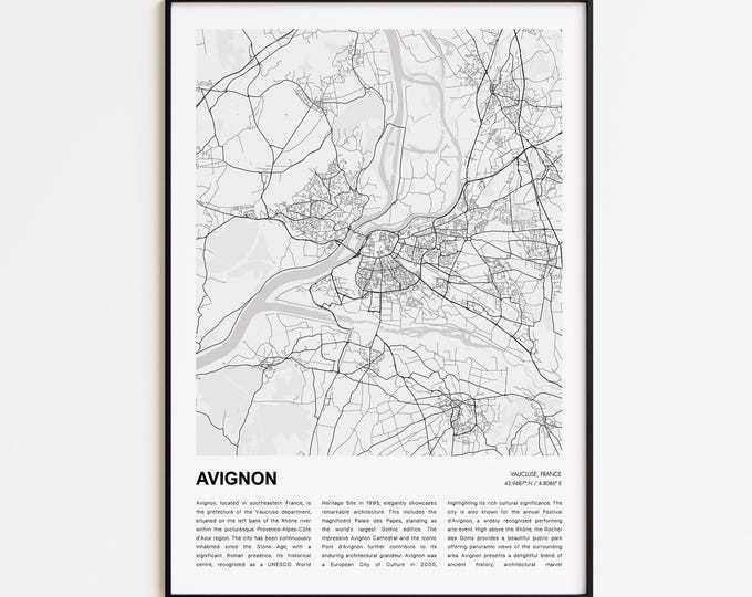 Avignon Map, Plan De La Ville D'avignon, Old City Plan of Avignon ...