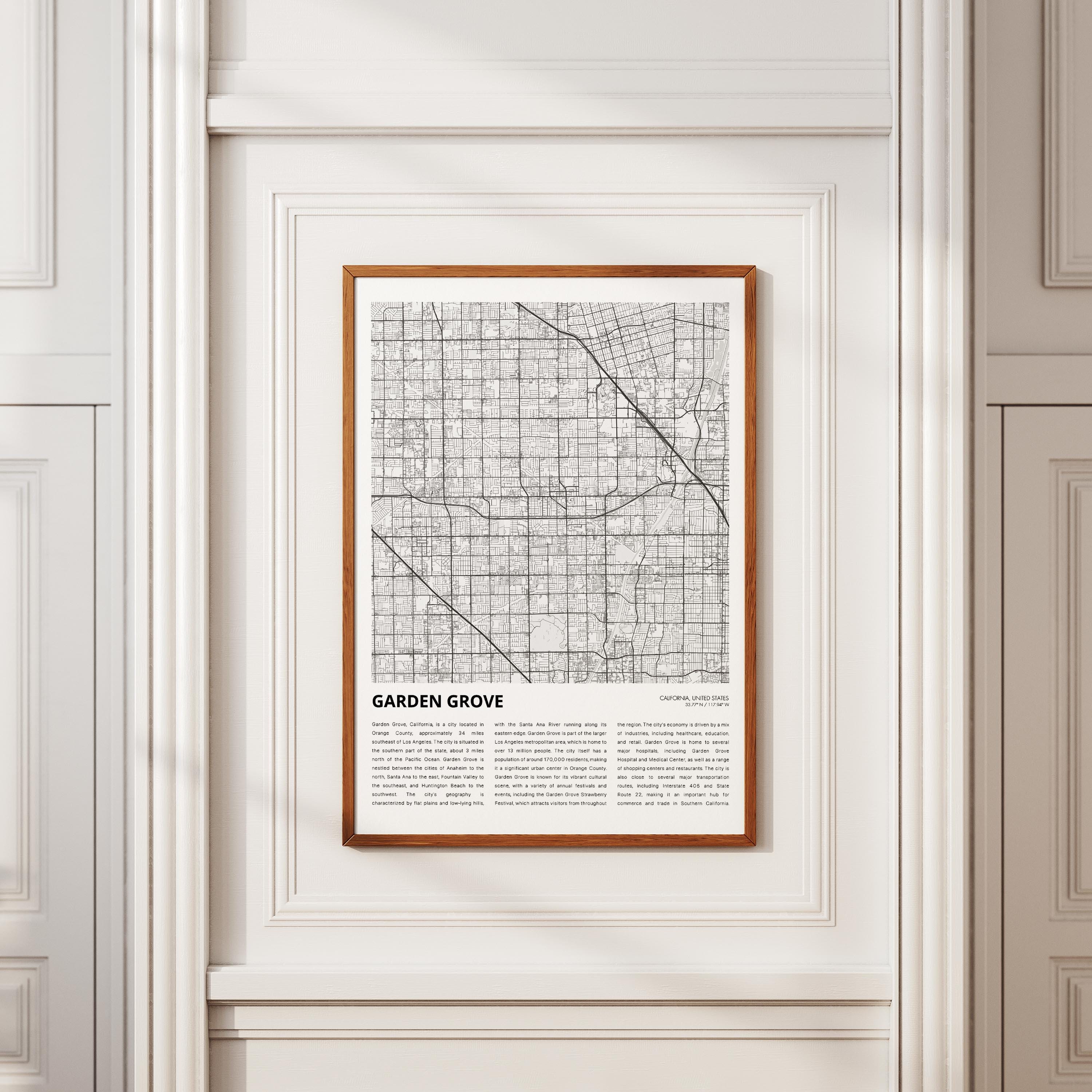 Garden Grove Map Print, Garden Grove Travel Map, Garden Grove Wall ...