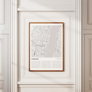 Hoboken Map Print, Hoboken Travel Map, Hoboken Wall Decor Art, Hoboken ...