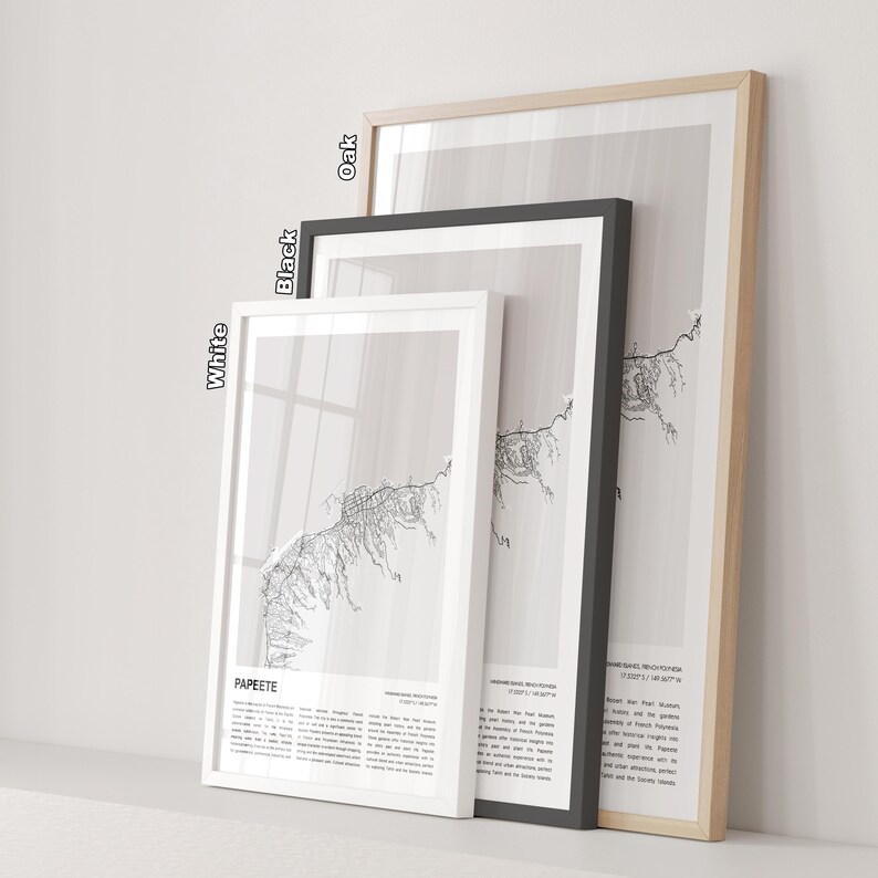 Papeete Map Print, Papeete Travel Map, Papeete Wall Decor Art, Papeete ...