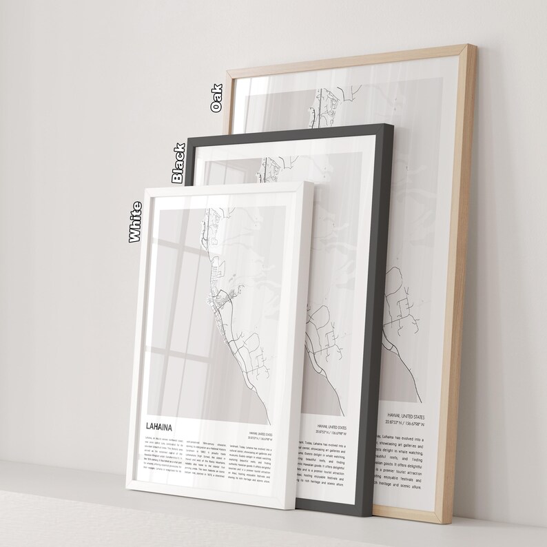 Lahaina Map Print, Lahaina Travel Map, Lahaina Wall Decor Art, Lahaina ...