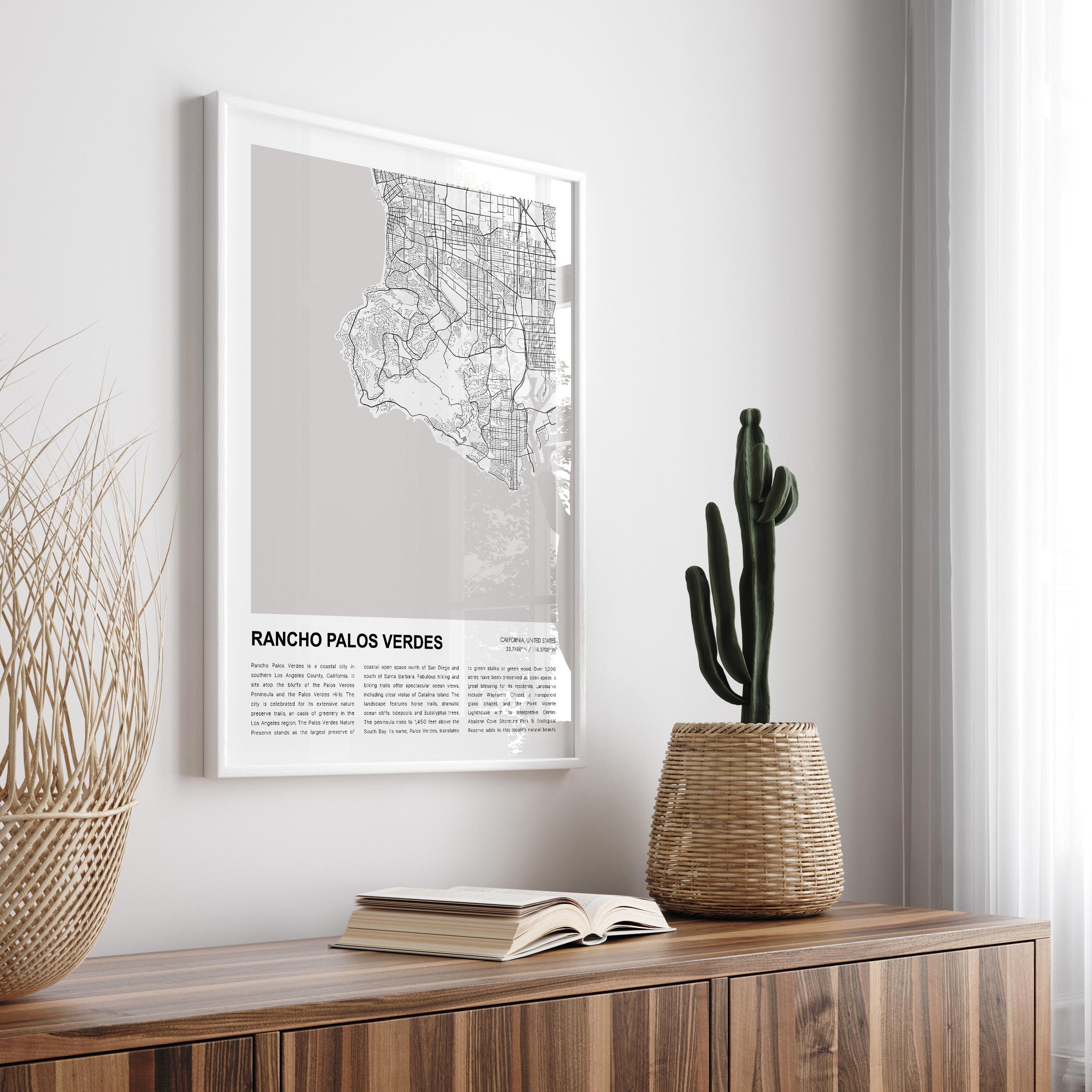 Rancho Palos Verdes Map Print, Rancho Palos Verdes Travel Map, Rancho ...