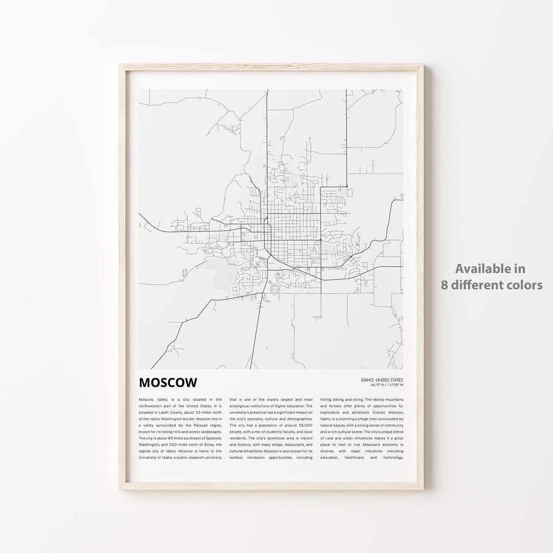 Moscow Map Print, Moscow Travel Map, Moscow Wall Decor Art, Moscow ...