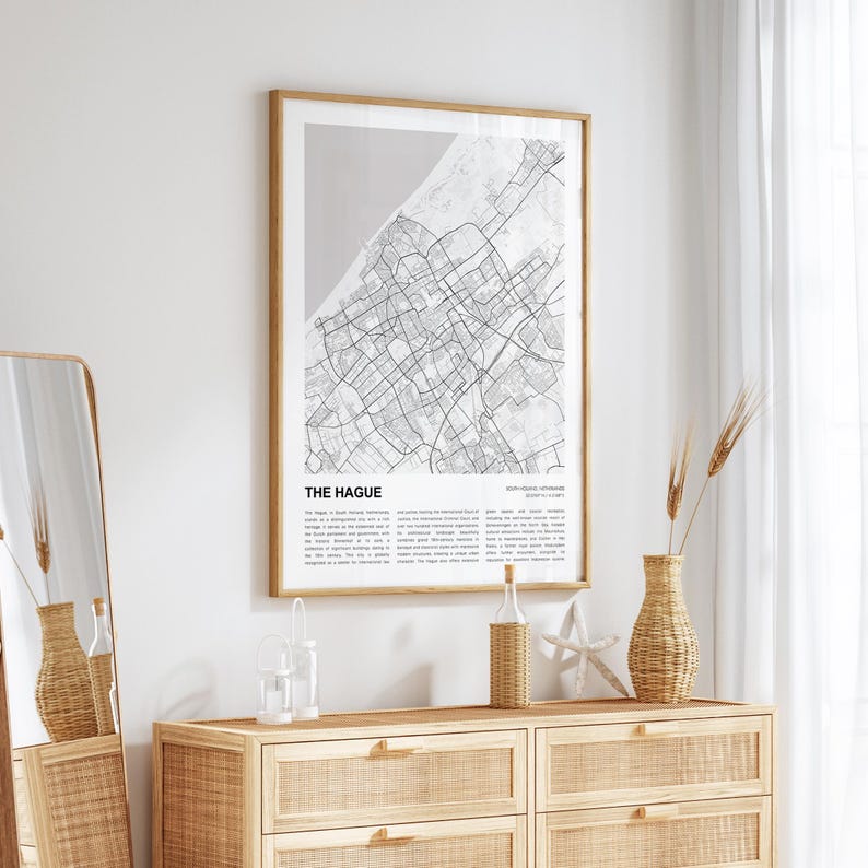 The Hague Map Print, the Hague Travel Map, the Hague Wall Decor Art ...