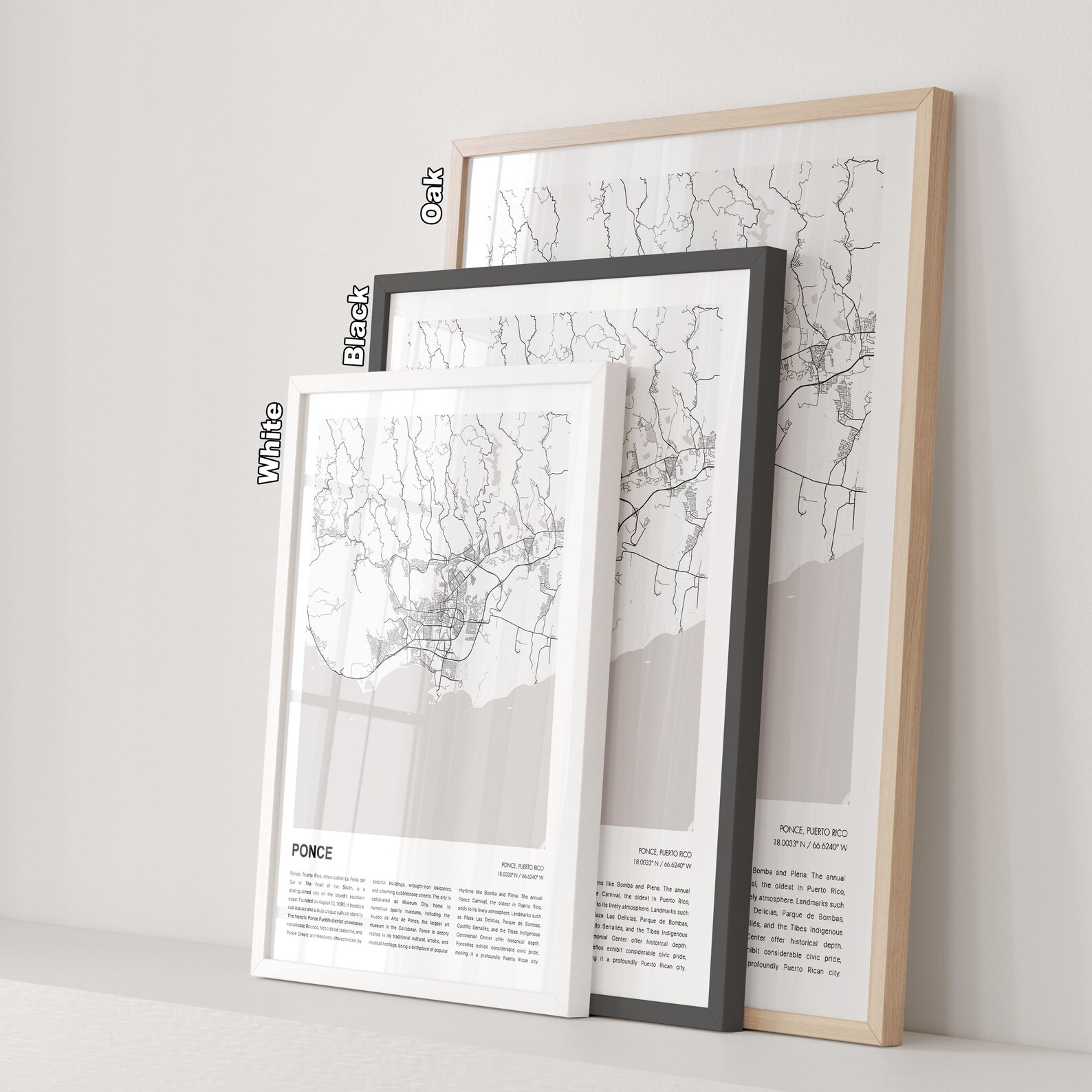 Ponce Map Print, Ponce Travel Map, Ponce Wall Decor Art, Ponce Ponce ...