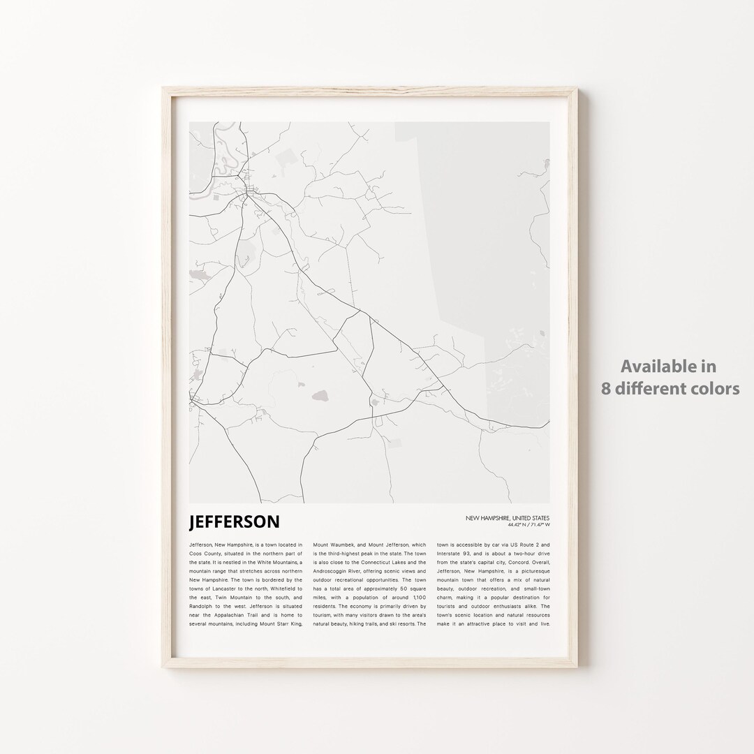 Jefferson Map Print, Jefferson Travel Map, Jefferson Wall Decor Art ...