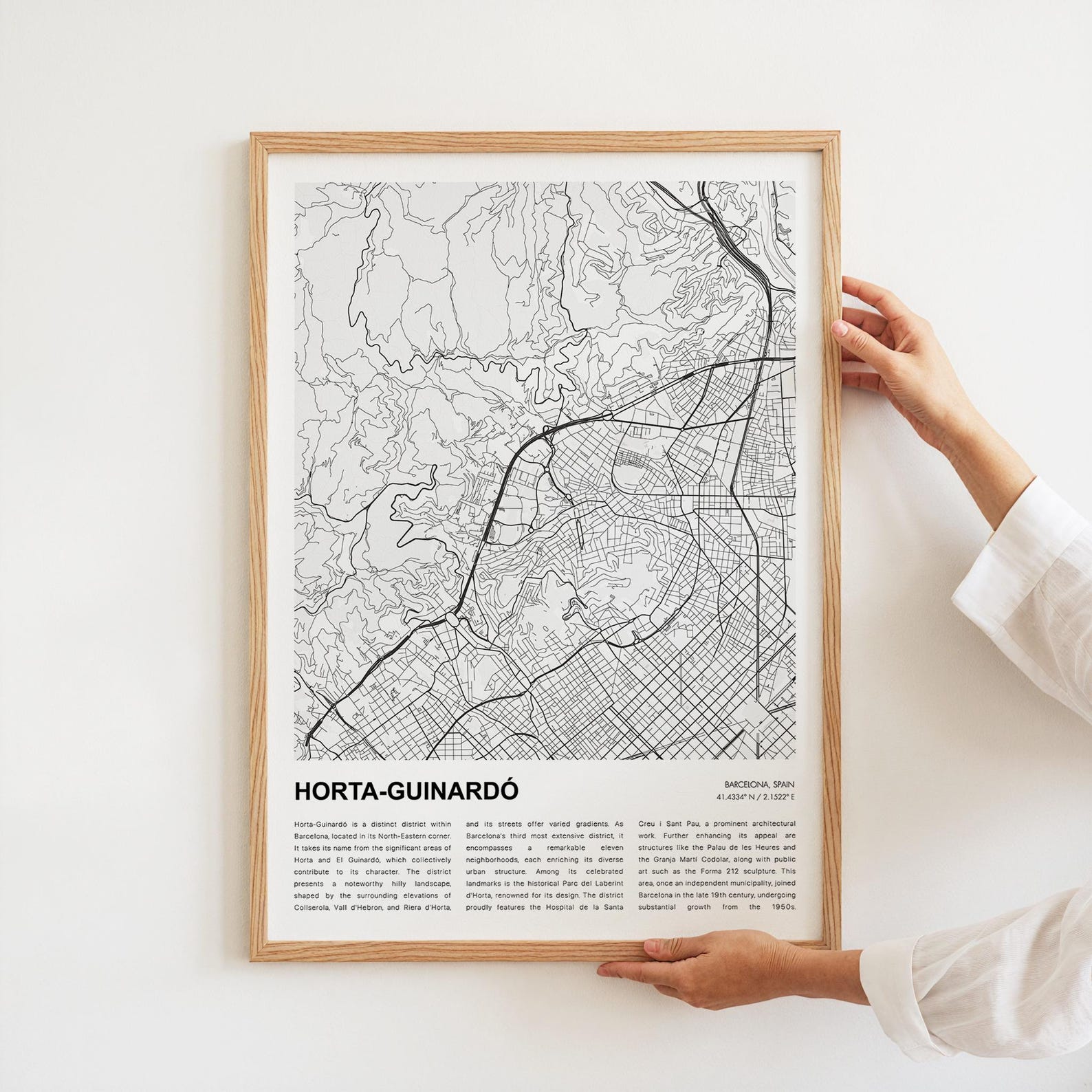Horta-guinardó Map Print, Horta-guinardó Travel Map, Horta-guinardó ...