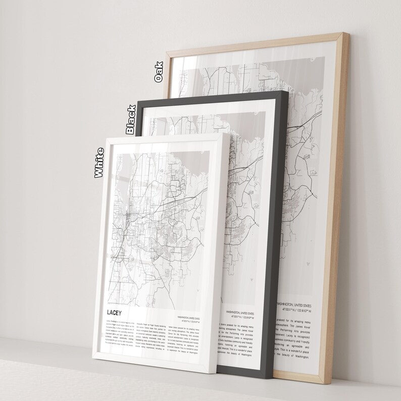 Lacey Map Print, Lacey Travel Map, Lacey Wall Decor Art, Lacey ...
