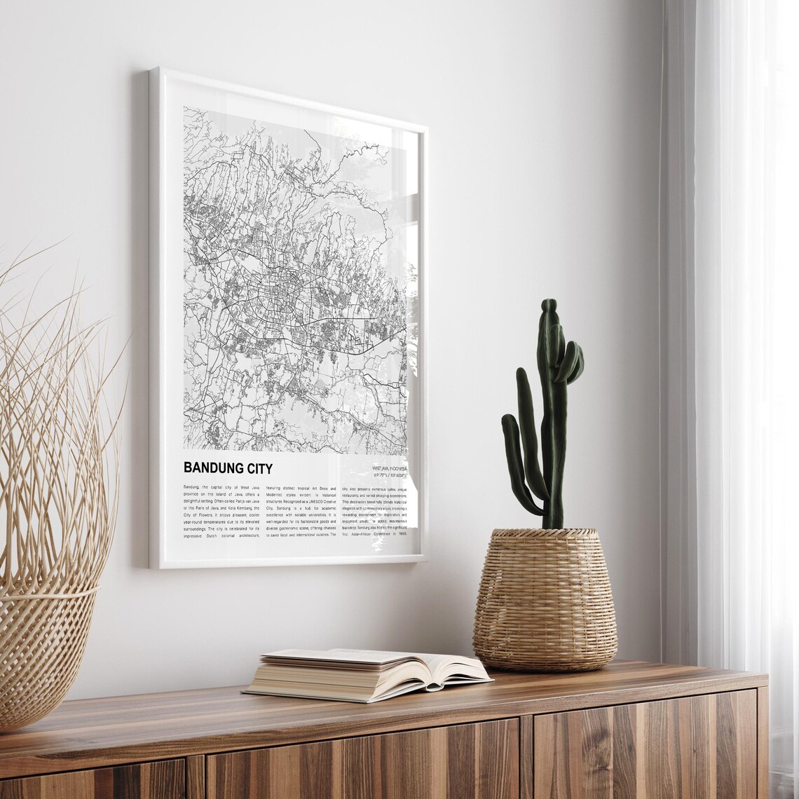 Bandung City Map Print, Bandung City Travel Map, Bandung City Wall ...