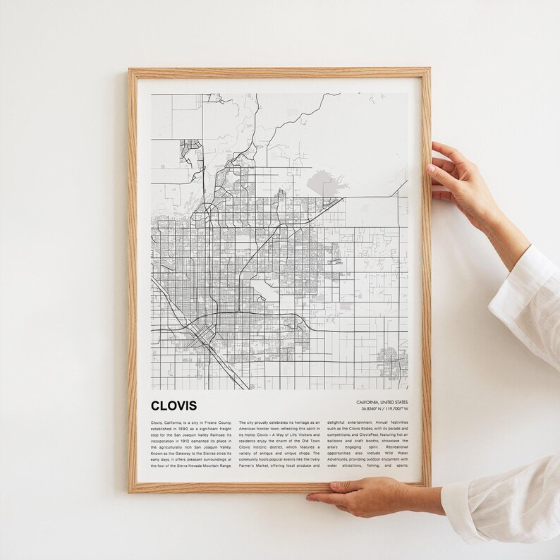 Clovis Map Print, Clovis Travel Map, Clovis Wall Decor Art, Clovis ...