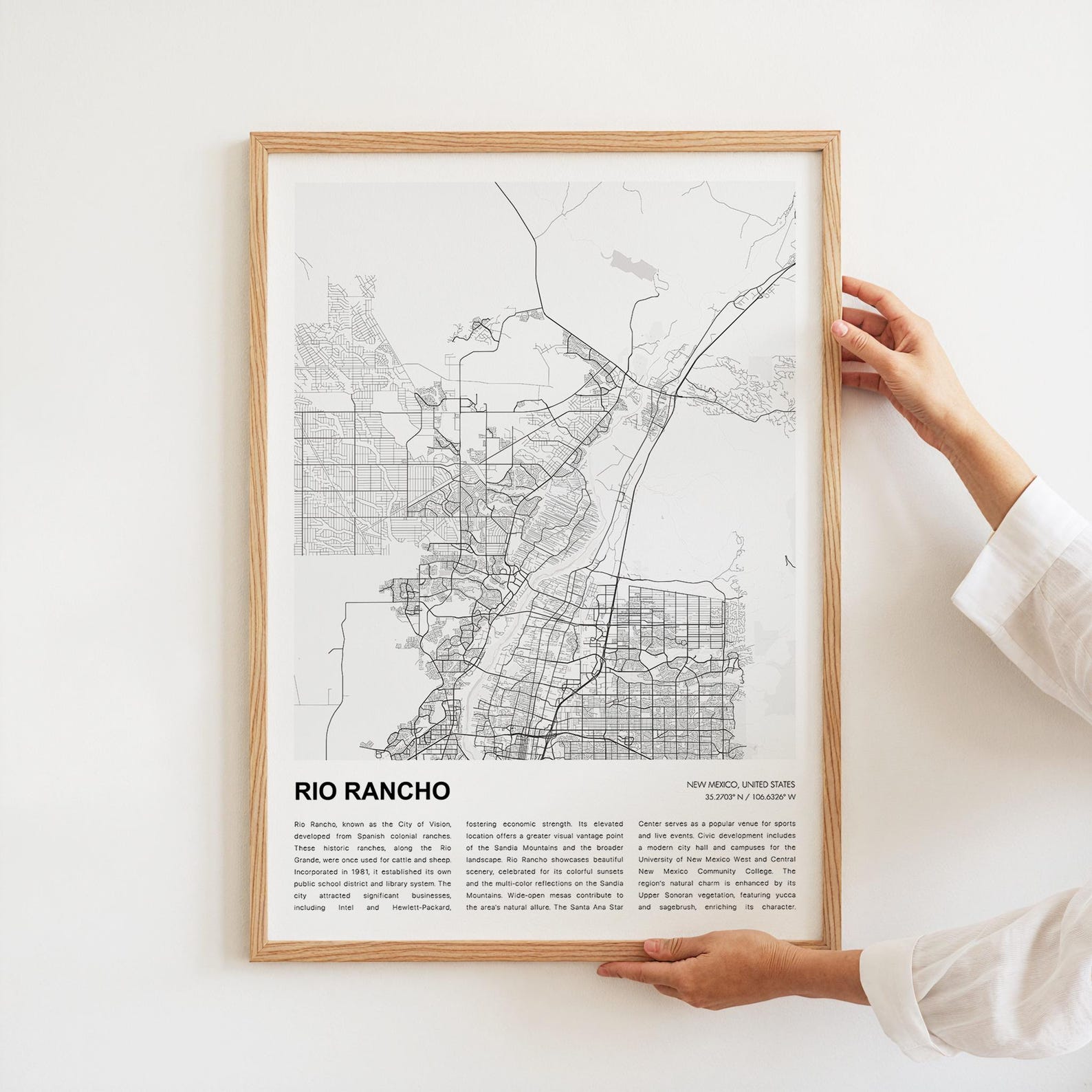 Rio Rancho Map Print, Rio Rancho Travel Map, Rio Rancho Wall Decor Art ...
